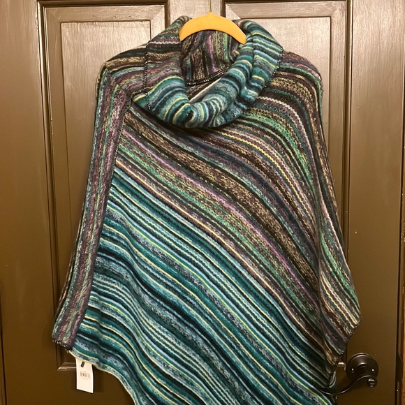 Jackets & Coats | Multi Colored Stripe Poncho | Poshmark